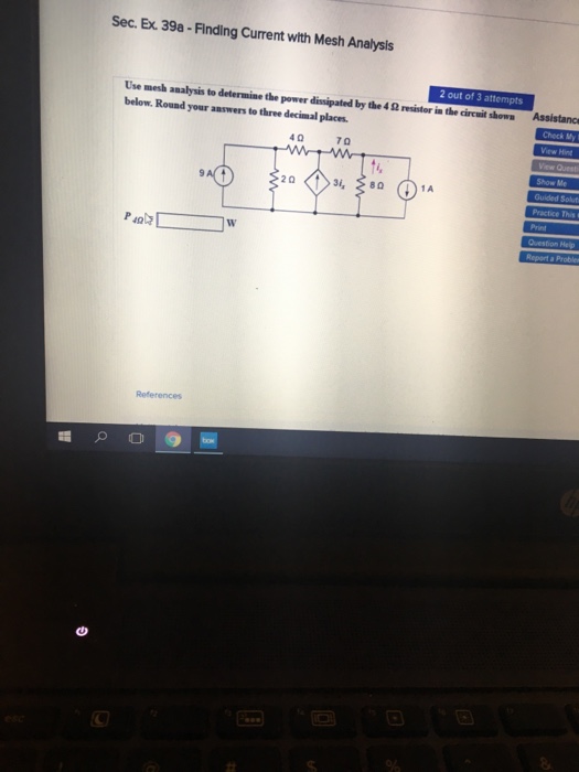 Solved Use mesh analysis to determine the power dissipated | Chegg.com