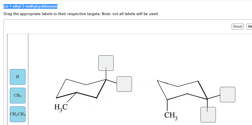 Solved cis-1-ethyl-3-methylcyclohexane Drag the appropriate | Chegg.com