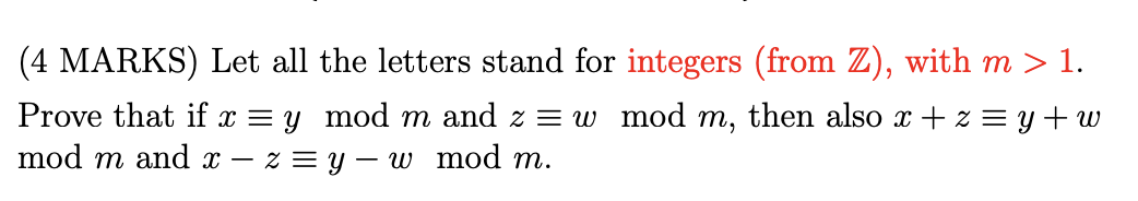 Solved (4 MARKS) Let all the letters stand for integers | Chegg.com