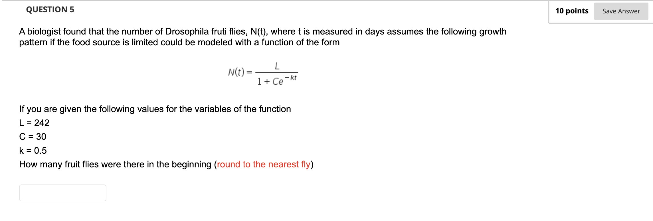 Solved QUESTION 5 10 points Save Answer A biologist found | Chegg.com