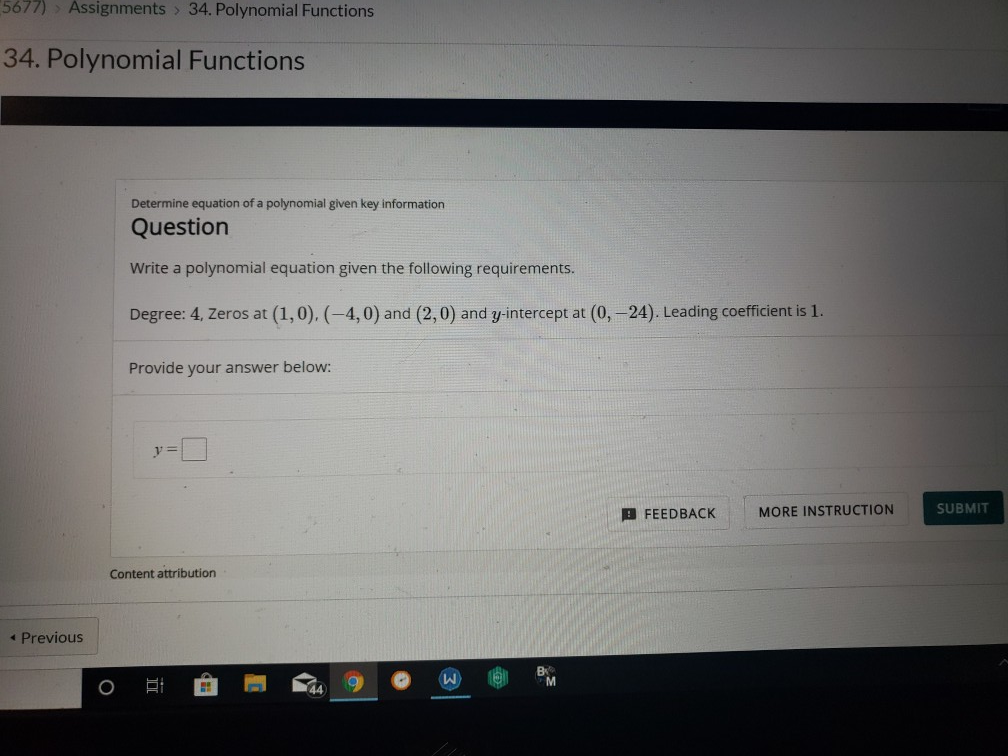 Solved 5677) Assignments > 34. Polynomial Functions 34. | Chegg.com
