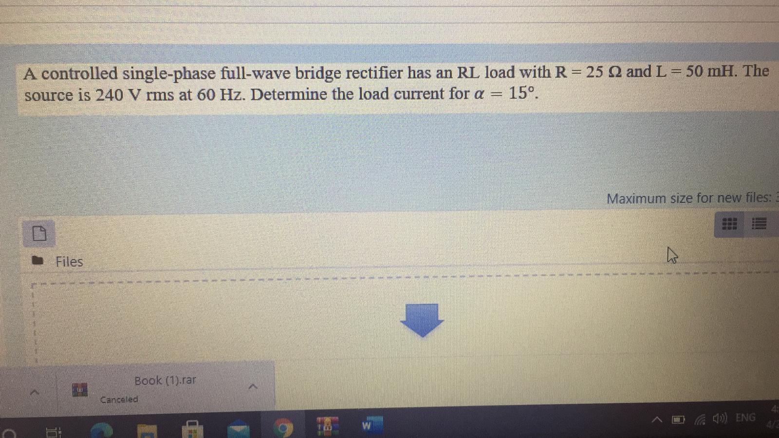 Solved A controlled single-phase full-wave bridge rectifier | Chegg.com