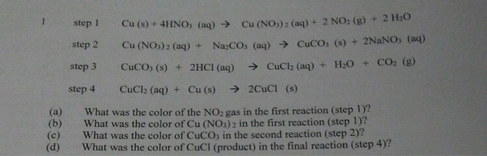 Solved What were the colors of each reaction in the | Chegg.com