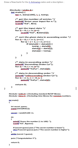 Solved Draw a flowcharts for the following codes and a | Chegg.com