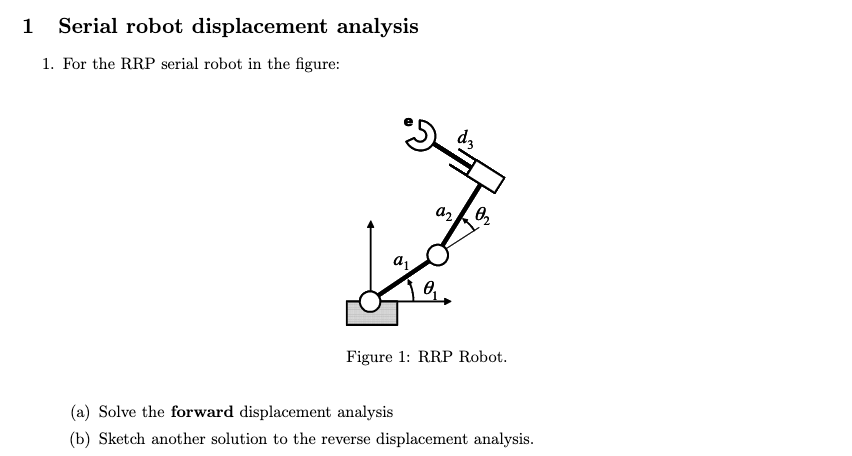 1 Serial robot displacement analysis 1. For the RRP | Chegg.com