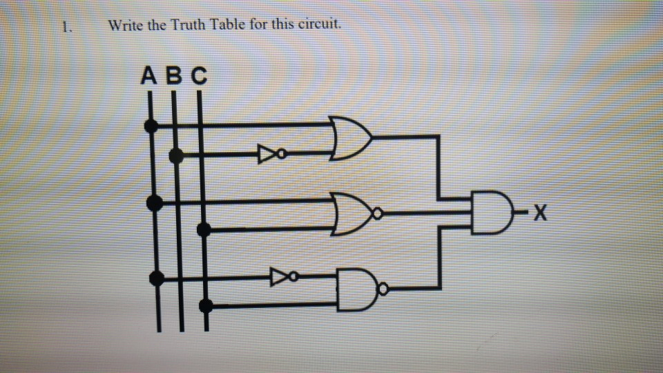 Solved ІНШІ Write the Truth Table for this circuit. АВС | Chegg.com