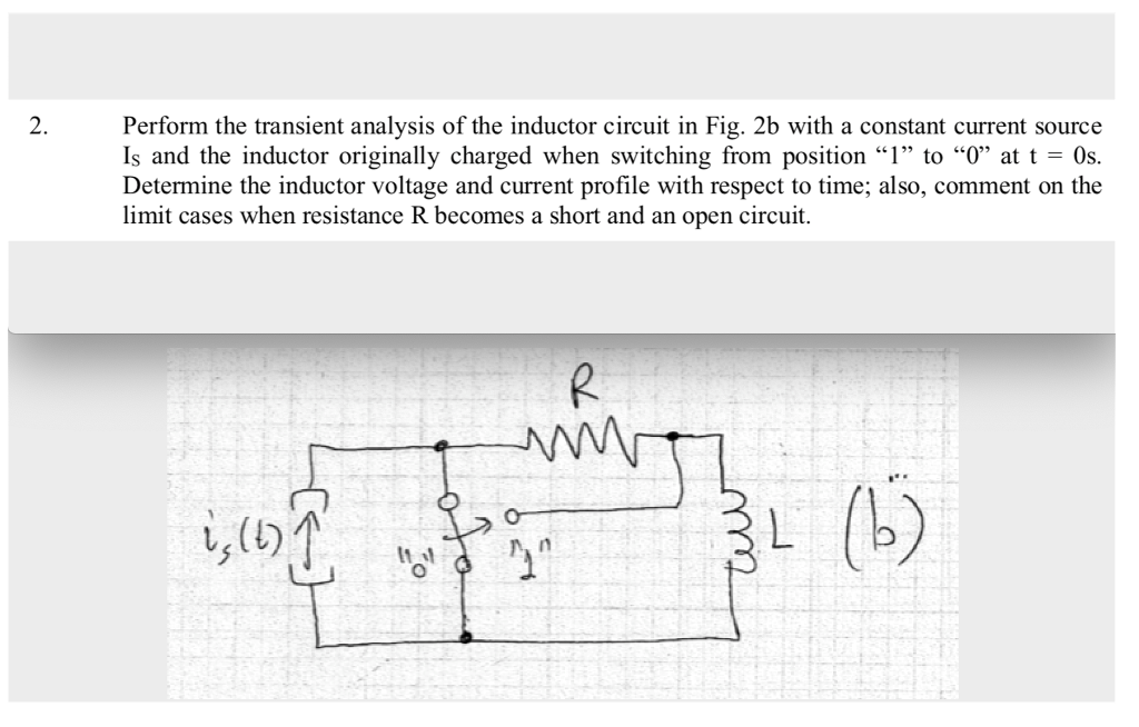Solved 2. Perform the transient analysis of the inductor | Chegg.com