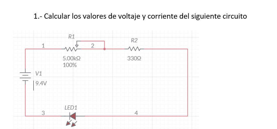 1.- Calcular los valores de voltaje y corriente del | Chegg.com