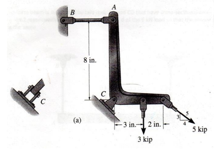 Solved A control arm is subjected to the loading as shown. | Chegg.com