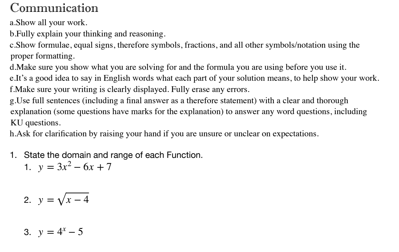 Solved Communication a.Show all your work. b.Fully explain | Chegg.com