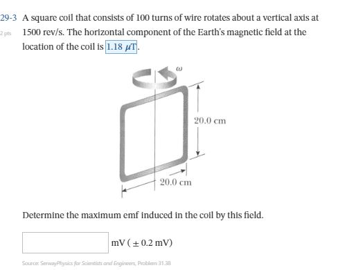 Solved A square coil that consists of 100 turns of wire | Chegg.com