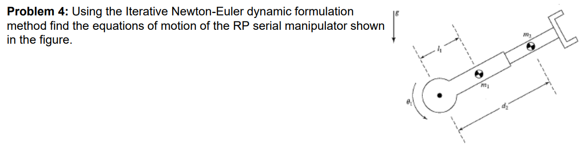 Solved Problem 4: Using the Iterative Newton-Euler dynamic | Chegg.com