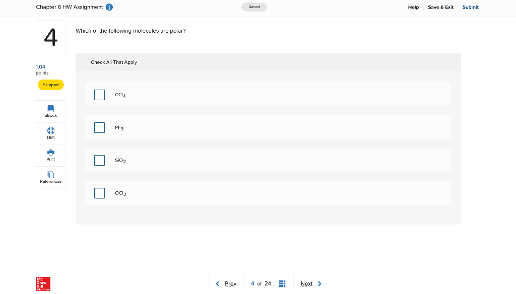Solved Chapter 6 HW Assignment 0 Saved Help Save & Exit | Chegg.com