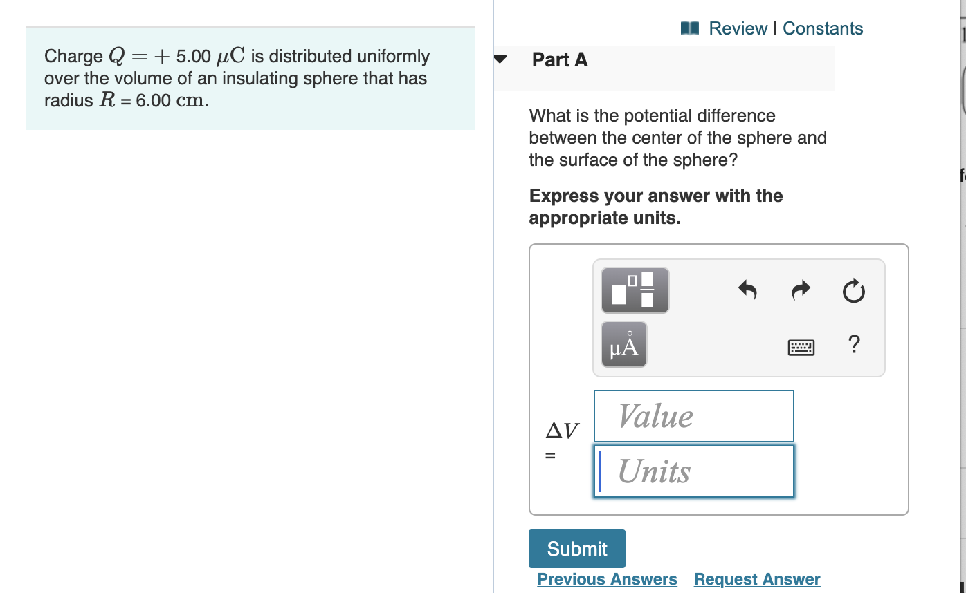 Solved Review | Constants Part A Charge Q= + 5.00 uC is | Chegg.com