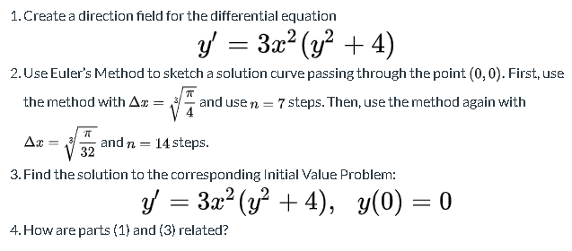 Solved 1. Create a direction field for the differential | Chegg.com