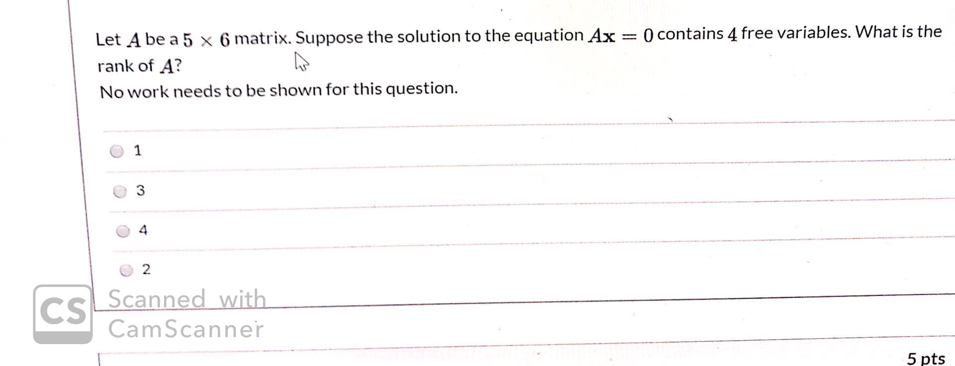 Solved Let A be a 5 x 6 matrix. Suppose the solution to the | Chegg.com