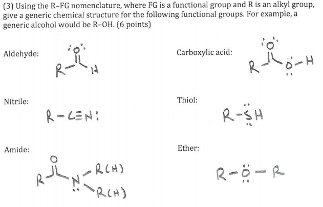 Solved (3) Using the R-FG nomenclature, where FG is a | Chegg.com