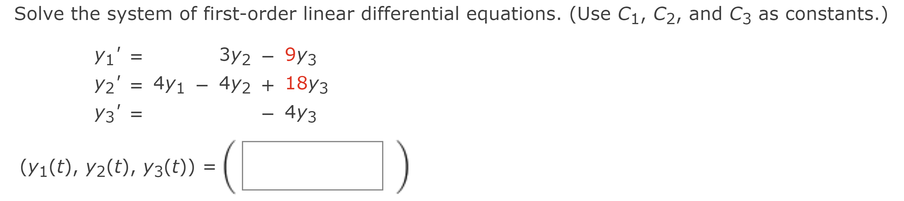 Solved Solve the system of first-order linear differential | Chegg.com