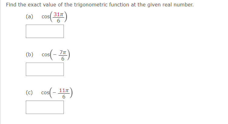 Solved Find the exact value of the trigonometric function at | Chegg.com