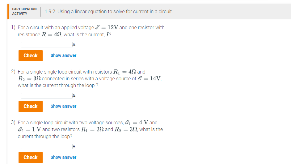 Solved PARTICIPATION ACTIVITY 1.9.2: Using a linear equation | Chegg.com