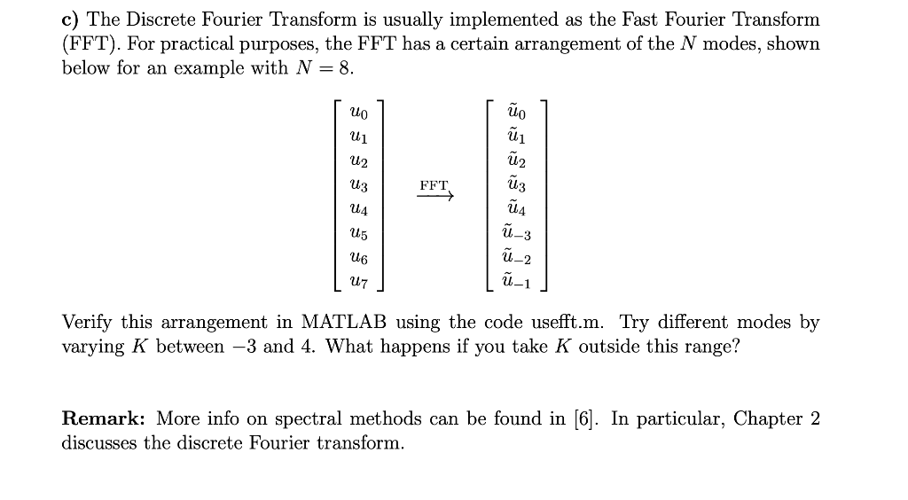 Solved c) The Discrete Fourier Transform is usually | Chegg.com
