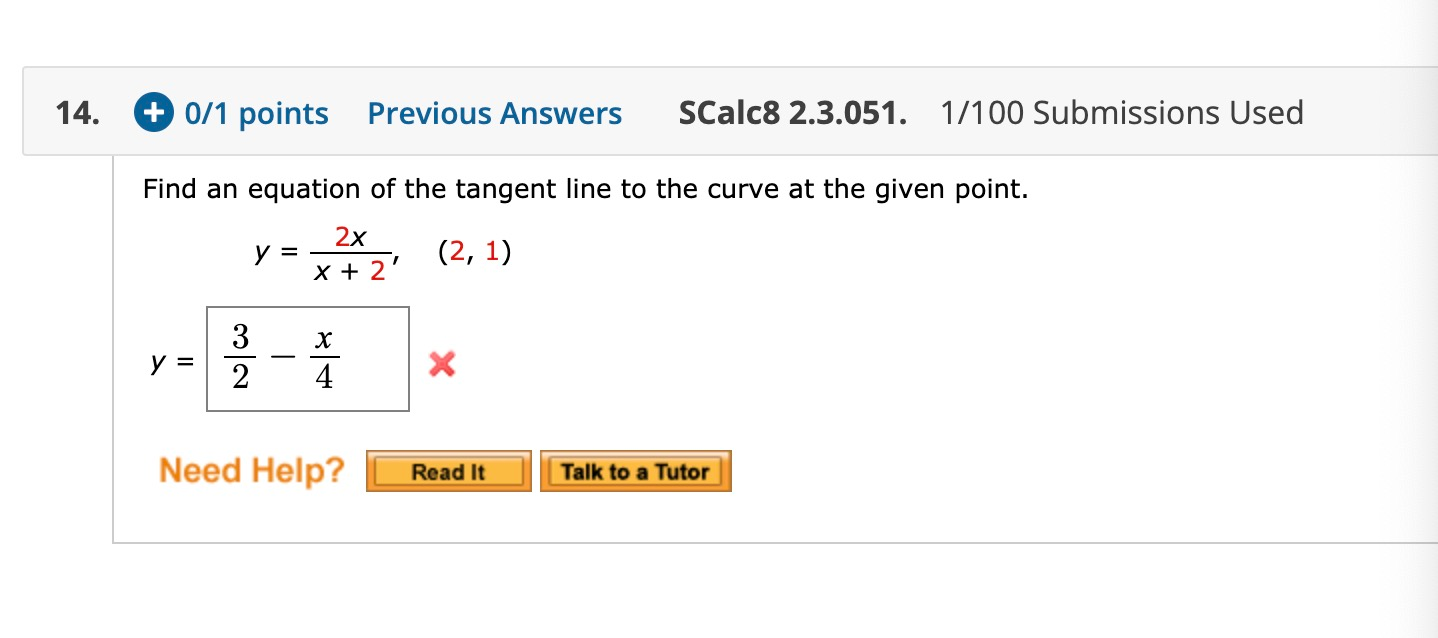 Solved +-/1 points SCalc8 2.3.011. 0/100 Submissions Used 5. | Chegg.com