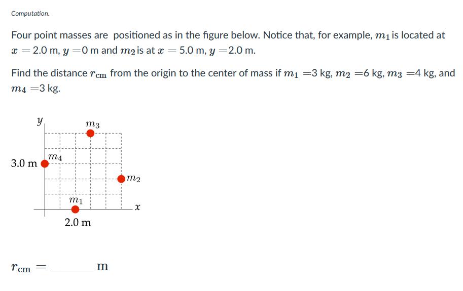 Solved Computation. Four point masses are positioned as in | Chegg.com