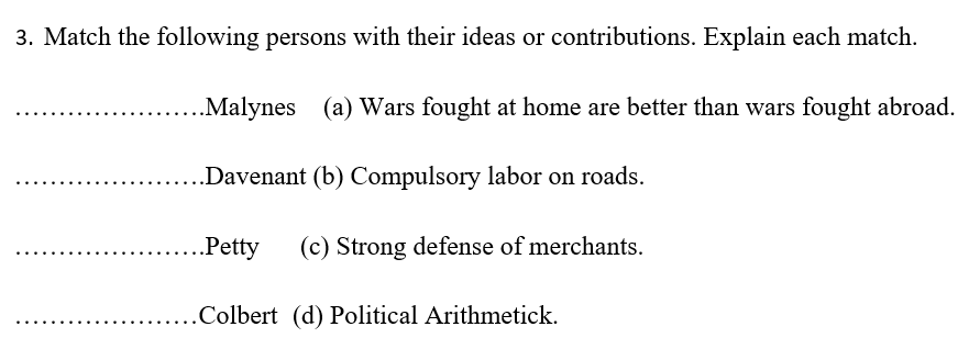 Solved 3. Match the following persons with their ideas or | Chegg.com