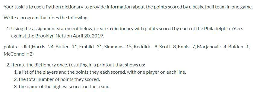 Solved Your task is to use a Python dictionary to provide | Chegg.com
