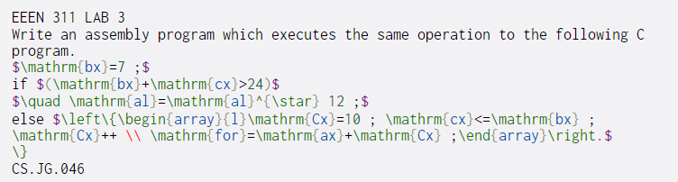 Solved EEEN 311 LAB 3 Write an assembly program which | Chegg.com