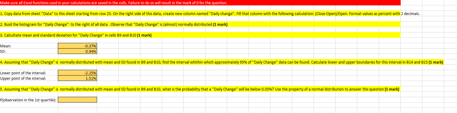 Solved Make sure all Excel functions used in your | Chegg.com