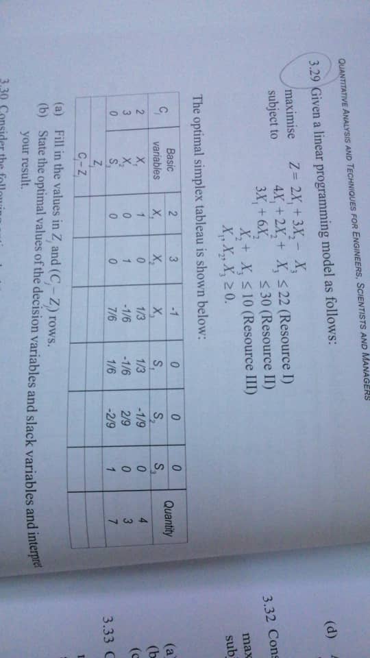 Solved QUANTITATIVE ANALYSIS AND TECHNIQUES FOR ENGINEERS, | Chegg.com
