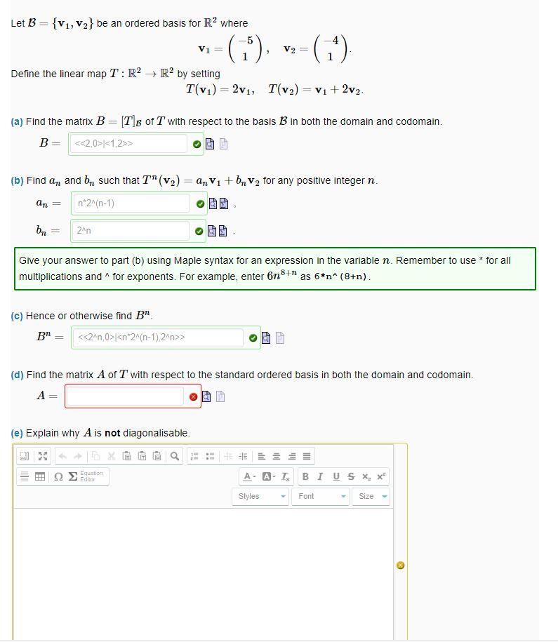 Solved Let B={v1,v2} be an ordered basis for R2 where | Chegg.com