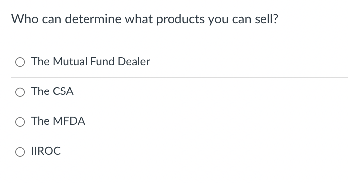 Solved Who can determine what products you can sell? The | Chegg.com