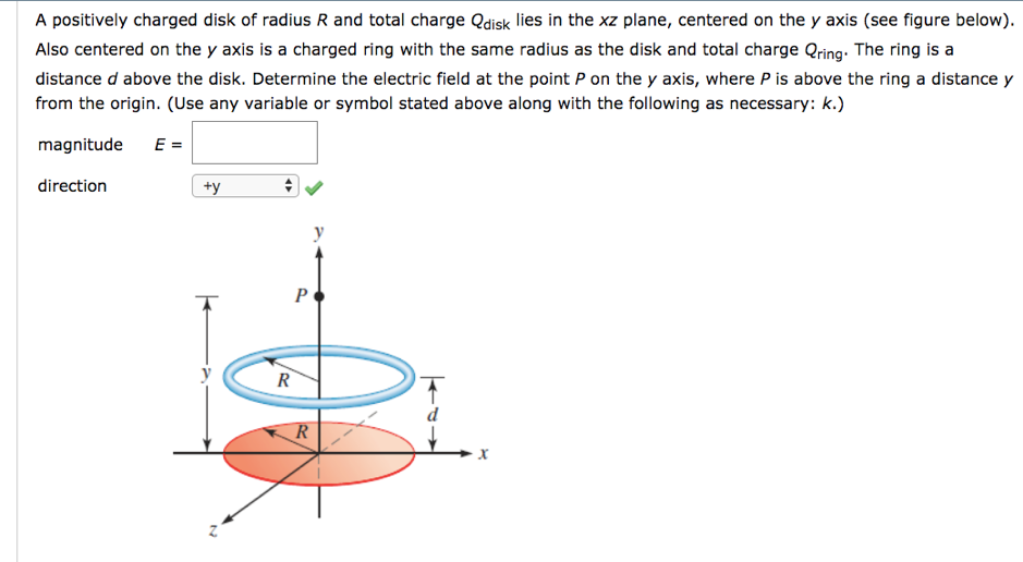 Solved A positively charged disk of radius R and total | Chegg.com