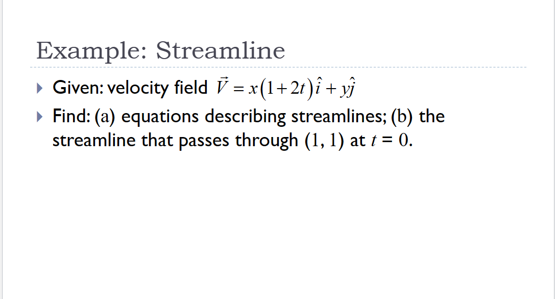 Solved Example: StreamlineGiven: velocity field | Chegg.com