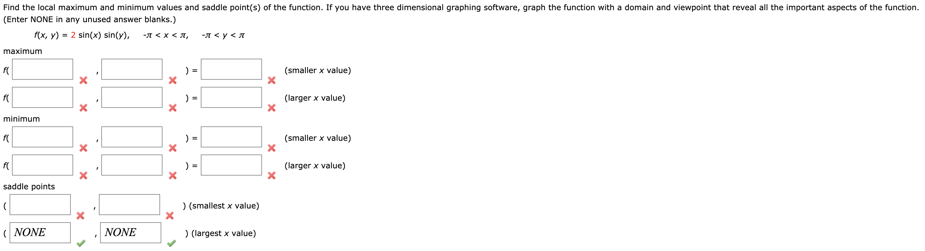 Solved Find The Local Maximum And Minimum Values And Saddle