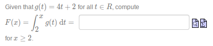 Solved Given that g(t)=4t+2 for all t∈R, | Chegg.com