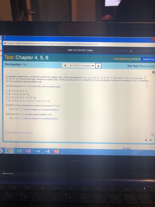 Solved https//www Math 216 Fall 2017 online Test: Chapter 4, | Chegg.com