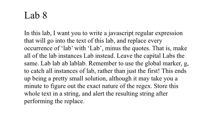 Solved Lab 8 In This Lab I Want You To Write A Javascript 9895