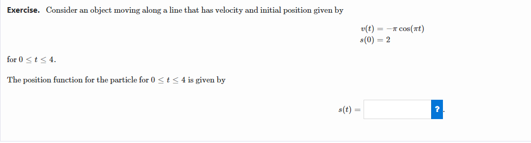 Solved Exercise. Consider an object moving along a line that | Chegg.com