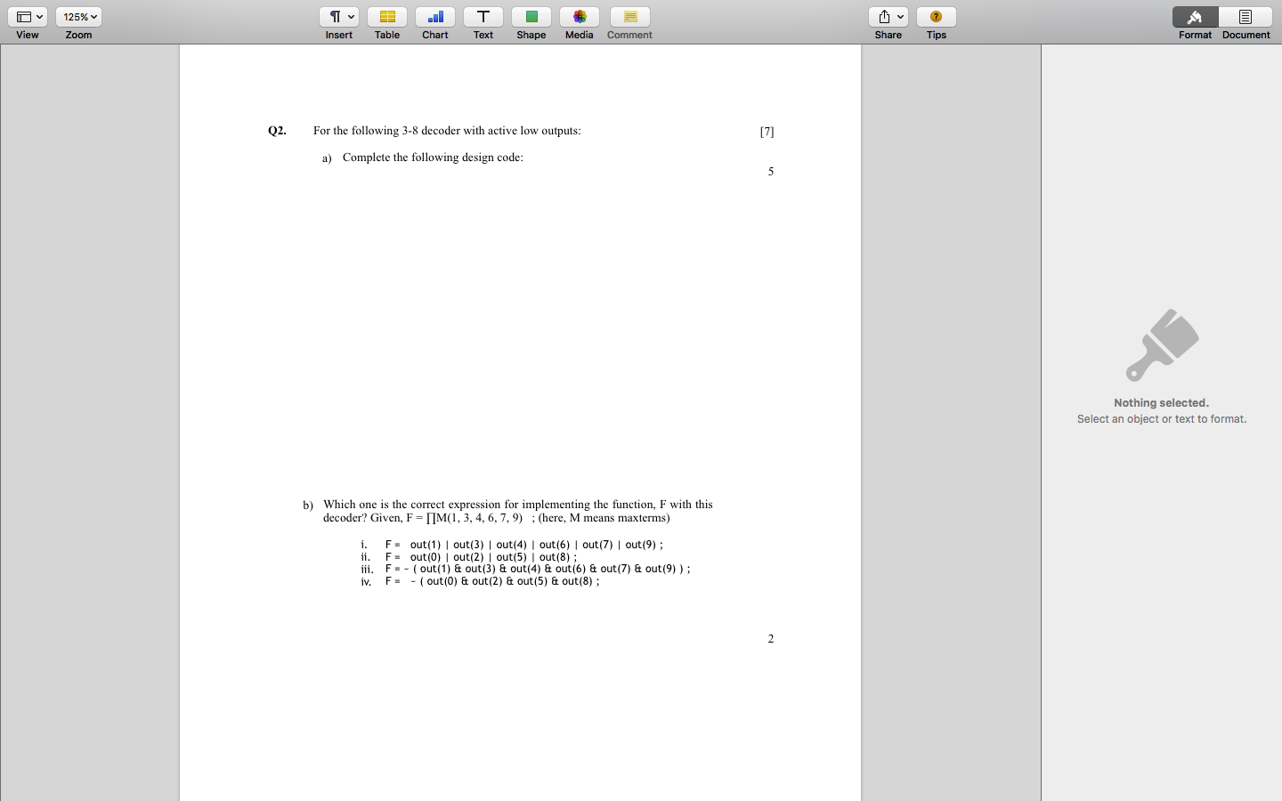 Solved T v ? 125% Zoom Tv Insert View Table Chart Text Shape | Chegg.com