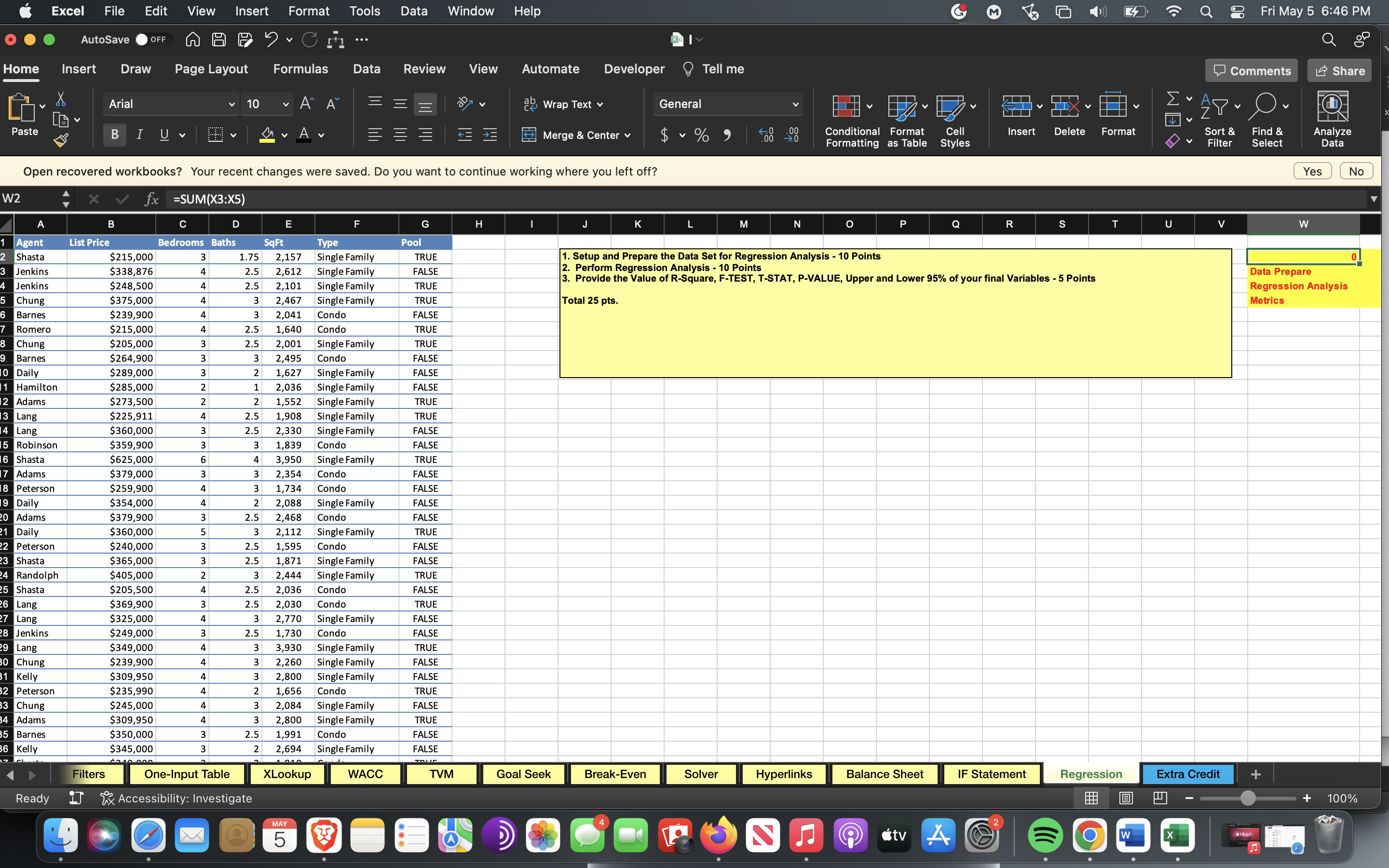 1 Setup And Prepare The Data Set For Regression