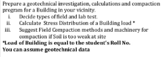 Solved Prepare a geotechnical investigation, calculations | Chegg.com