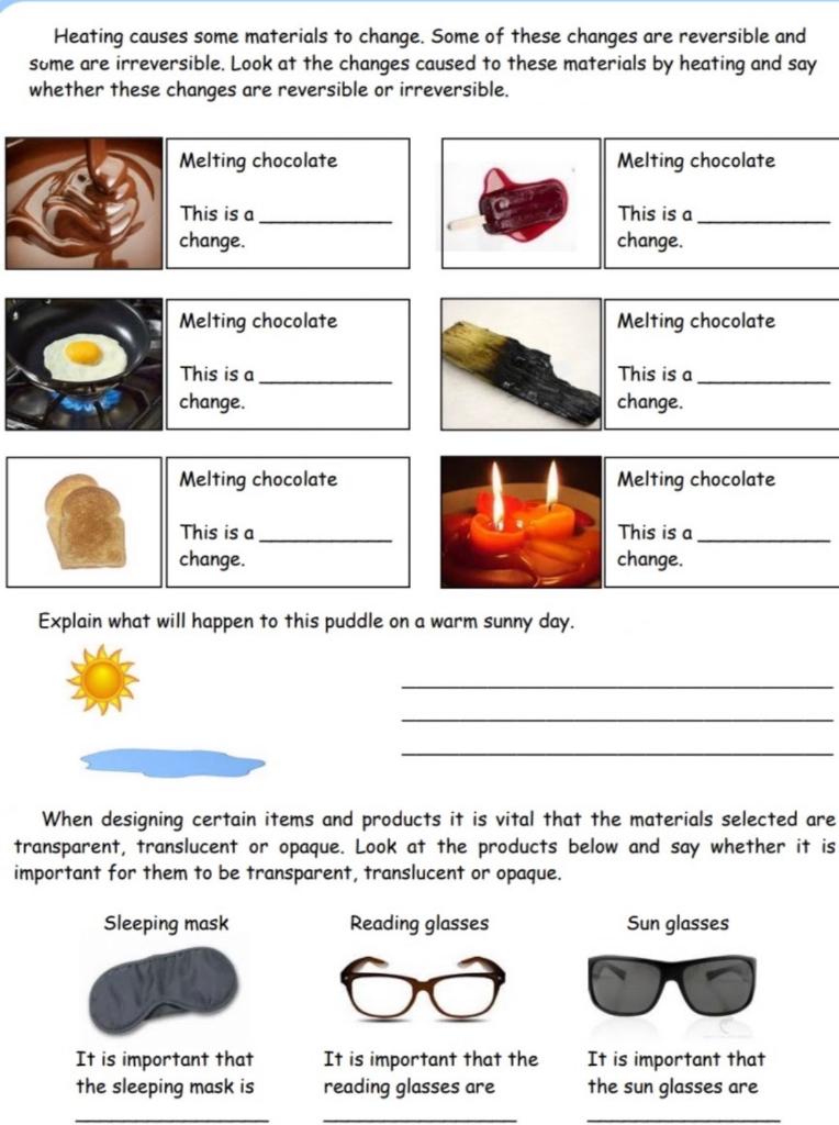 Solved Heating causes some materials to change. Some of | Chegg.com