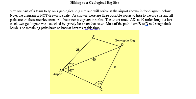 Solved You are part of a team to go on a geological dig site | Chegg.com