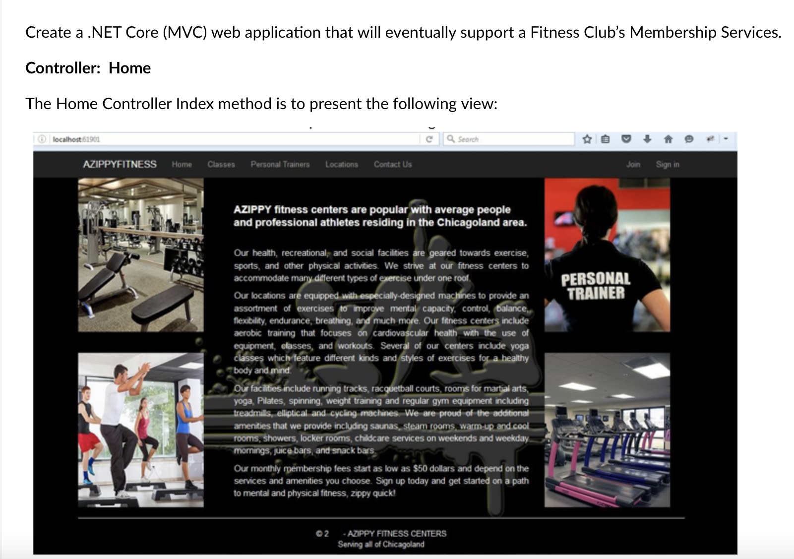 Create a .NET Core (MVC) web application that will | Chegg.com