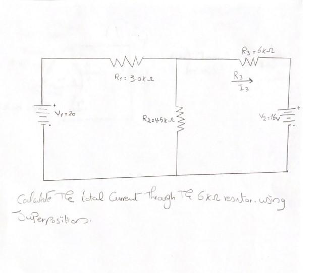 Solved Calulde the lotal Current through TG 6kΩ resintor. | Chegg.com