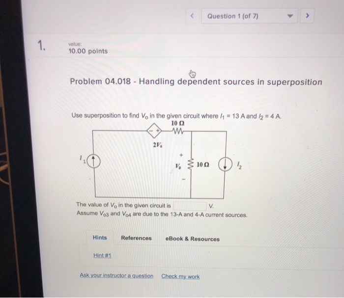 Solved Question 1 (of 7) value 0.00 points Problem 04.018 | Chegg.com