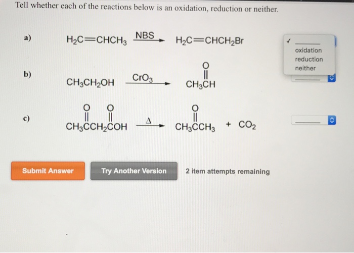 Solved Tell whether each of the reactions below is an | Chegg.com